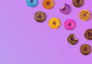 Donuts realistic background Royalty Free Vector Image