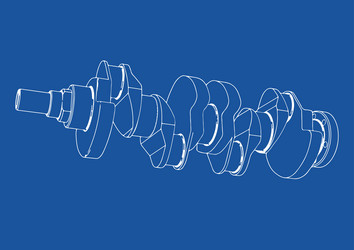 Drawing crankshaft on a white background Vector Image
