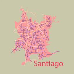 Flat road and administrative map of agglomeration Vector Image