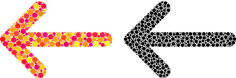 Pixel rotate left mosaic icons Royalty Free Vector Image