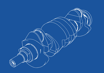 Drawing crankshaft on a white background Vector Image