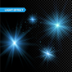Glowing stars light effects graphic elements Vector Image