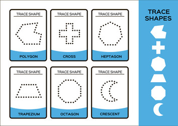 Trace shapes 2d baisc geometrical Royalty Free Vector Image