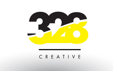 328 black and white lines number logo design Vector Image