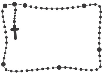 Rosary beads frame with copyspace for text chain Vector Image