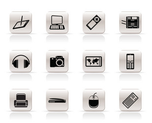 Simple hi-tech equipment icons Royalty Free Vector Image
