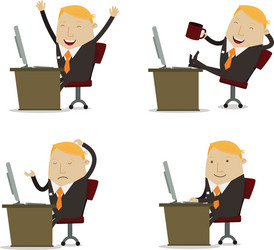Cartoon office worker typing on computer Vector Image