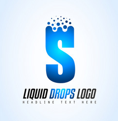 Letter l with flow drops Royalty Free Vector Image