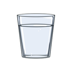 Object glass cup cartoon Royalty Free Vector Image