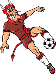 Devil sports football logo mascot Royalty Free Vector Image