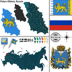 Pskov oblast map Royalty Free Vector Image - VectorStock