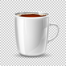 Realistic mug cup of coffee top view Royalty Free Vector