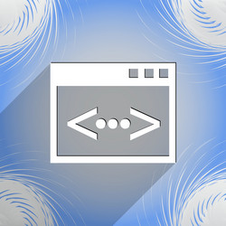 Code icon symbol flat modern web design with long Vector Image