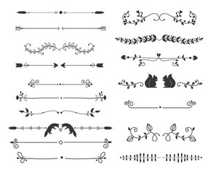 Calligraphic page dividers Royalty Free Vector Image
