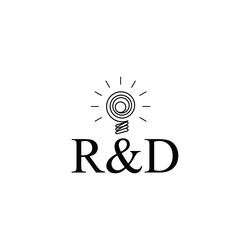 Rd icon research and development or r and d symbol