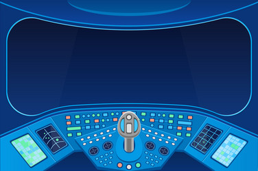 Spaceship cabin interior and view window to space Vector Image