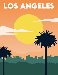 Los angeles california with beautiful view Vector Image