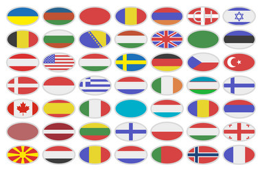 Oval sticker of the countries european Royalty Free Vector