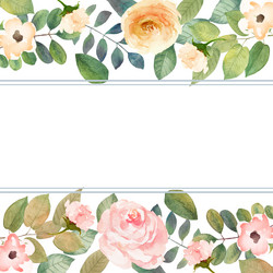 Watercolor floral frame flowers border Royalty Free Vector