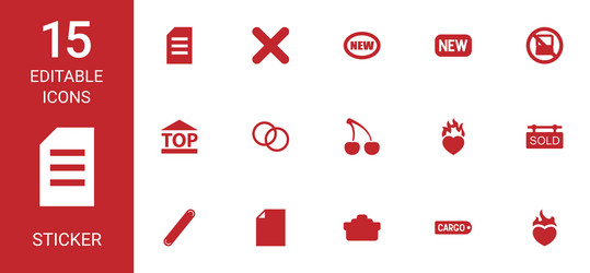 15 sticker icons Royalty Free Vector Image - VectorStock