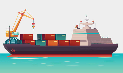 Cargo ship cartoon Royalty Free Vector Image - VectorStock