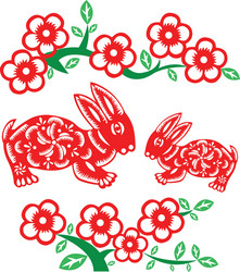 Chinese zodiac rabbit Royalty Free Vector Image