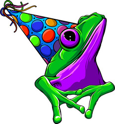 White silhouette of crazy frog party cartoon Vector Image