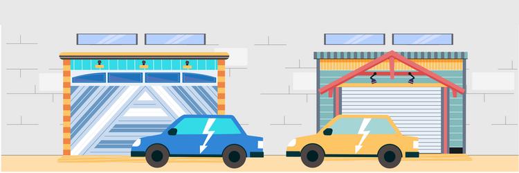 Gates with lifting mechanism place for automobile Vector Image