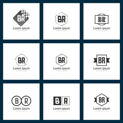 Set of letter logo initial br template design Vector Image
