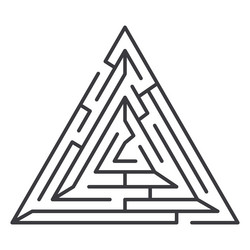 Simple triangle shaped maze cut out Royalty Free Vector