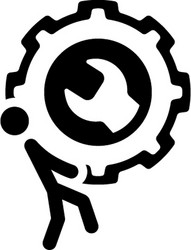 Engineering icon gear and wrench service symbol Vector Image