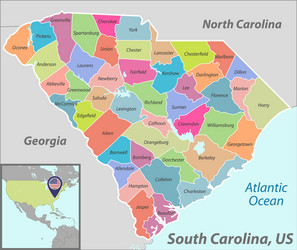 Usa 50 states with state names Royalty Free Vector Image