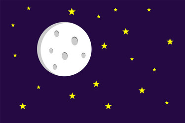 Flat style moon stars and clouds background design