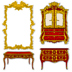 Rococo furniture Royalty Free Vector Image - VectorStock
