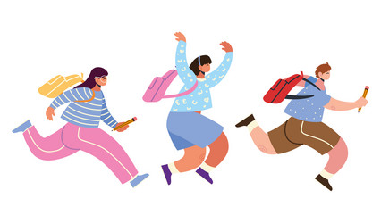 Girl Getting Ready for School Vector Images (32)