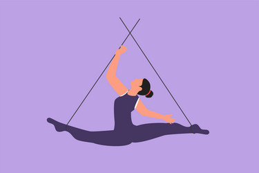 Graphic flat design drawing female acrobat Vector Image