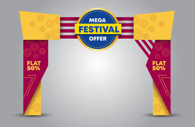 Indian festival holi gate entrance for mock up Vector Image