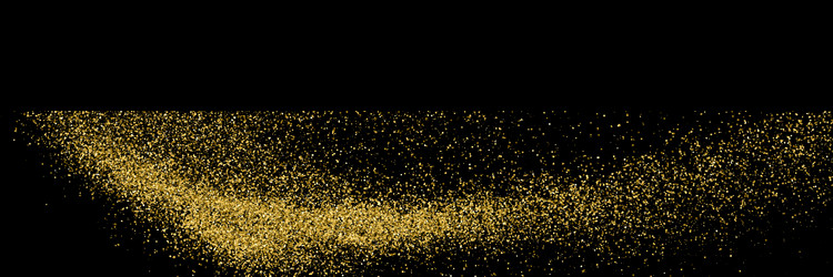 Golden explosion confetti panoramic background Vector Image