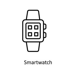 Smart watch outline icons simple stock i Vector Image
