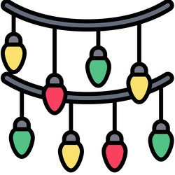 Christmas led lights icon related Royalty Free Vector Image