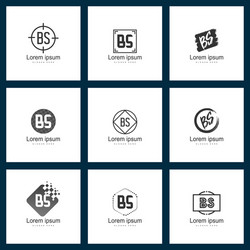 Set of letter logo initial bs template design Vector Image
