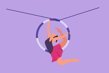Character flat drawing female acrobat performing Vector Image