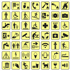 A set of basic signs used in public places Vector Image