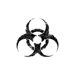 Biohazard distressed yellow on black wall Vector Image