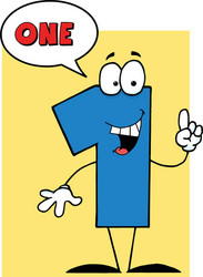 Funny cartoon numbers-1 Royalty Free Vector Image