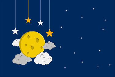 Flat style moon and stars background design Vector Image