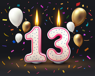 Happy birthday 13 years anniversary of the person Vector Image