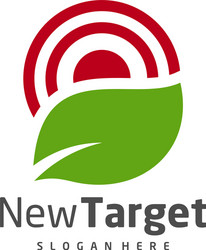 Leaf target logo template creative Royalty Free Vector Image