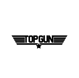 Top gun golden typography icon topgun lettering Vector Image