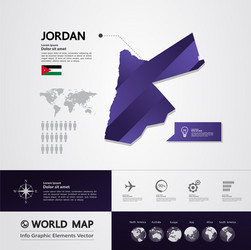 Jordan political map of administrative divisions Vector Image